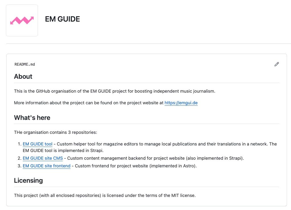 EM GUIDE tool & website source code available – Music Magazine Network
